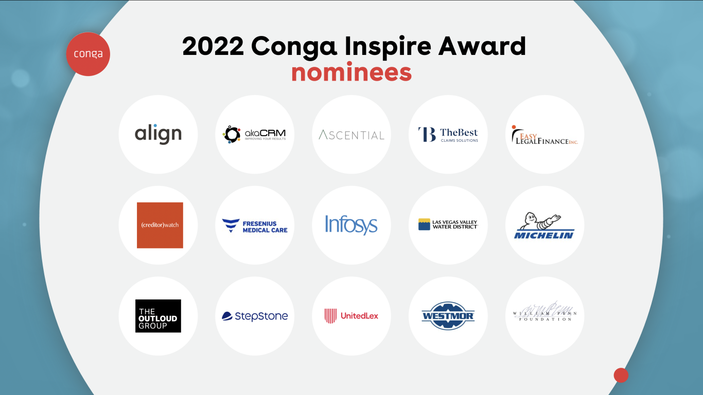 Winners of the 2022 Conga Inspire Awards | Conga