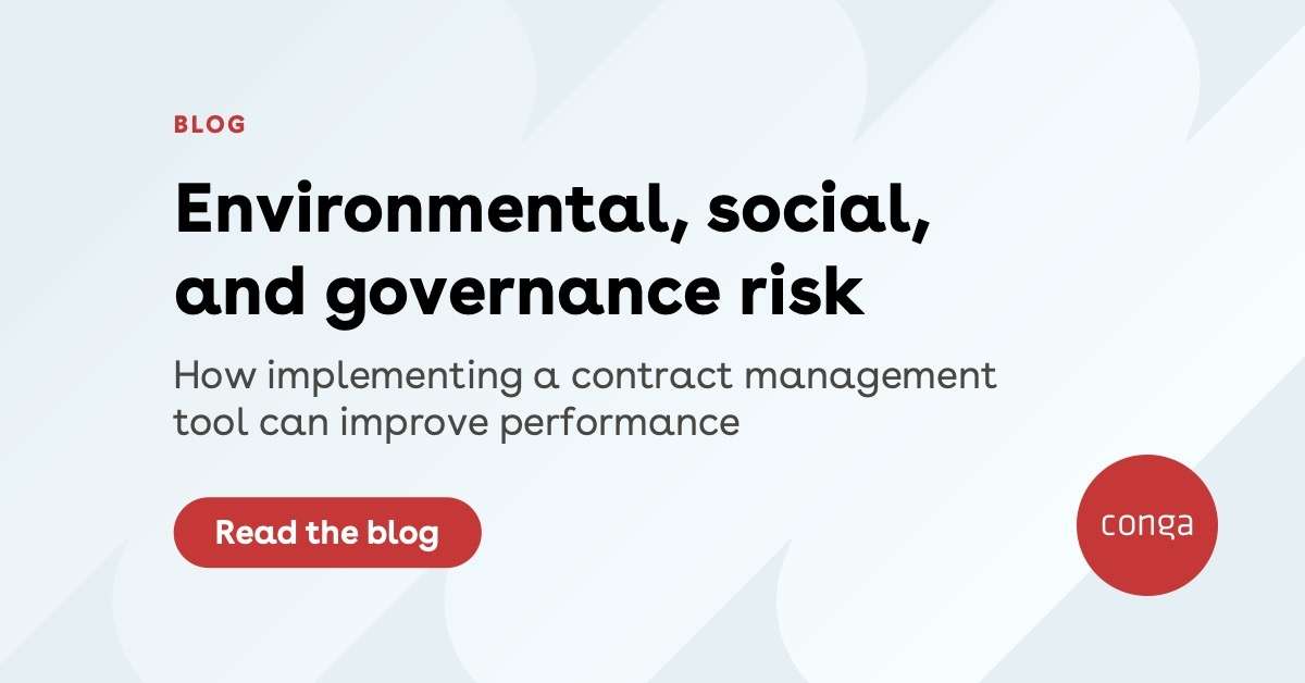 ESG Risks and Opportunities: How Conga Can Help